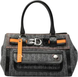 Dior Sac &agrave; main Pre-owned Flight Line Trotter en denim et cuir - Femme - Pre-owned - Gris - Taille: ONE Size
