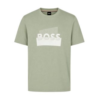 HUGO BOSS Homme, Tops, Vert, Taille: 2XL T-shirt col rond