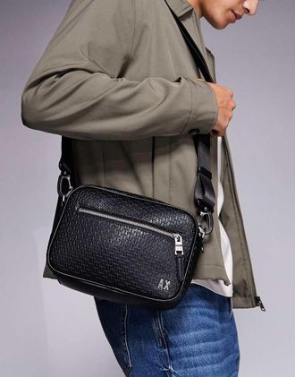 A|X Armani Exchange Schwarze Umh&auml;ngetasche mit kleinem Logo