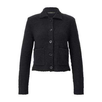 Windsor Femme, Pulls, Noir, Taille: 46 FR Gilet en Laine avec Détails Classiques
