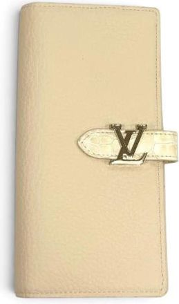 Louis Vuitton Portefeuille vertical Louis Vuitton Taurillon Clemence doccasion - Femme - Pre-owned - Beige - Taille: ONE Size