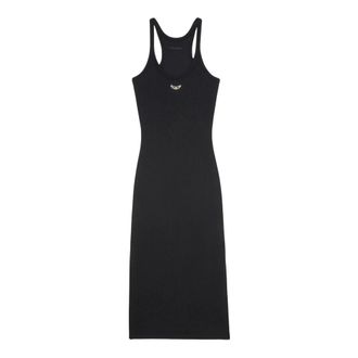 Zadig&Voltaire Robe midi Astra en maille c&ocirc;tel&eacute;e fine - Femme - Robes - Noir - Taille: 42 FR