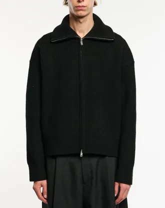 STUDIO NICHOLSON Ribbed Knit Cardigan - Black