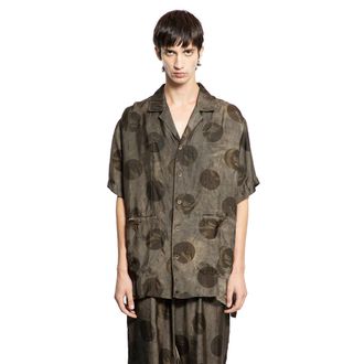 Uma Wang Graphic Polkadot Jacquard Short Sleeve Shirt