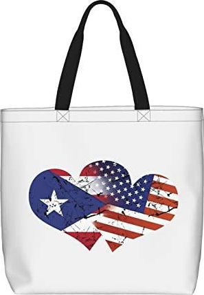 Generic Sac Fourre-Tout Porto Rico Fiert&eacute; Du Drapeau Portoricain Sac &Agrave; Dos Pliable R&eacute;utilisable Sacs En Toile Pour Femmes, Pour Voyage, Filles, Femmes, Burea