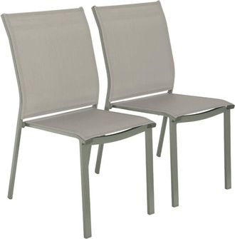 Sweeek 2er-Set stapelbare Gartenst&uuml;hle aus Aluminium und Textilene