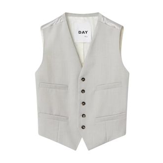 Day Birger Et Mikkelsen Klassische Wollmischweste mit Knopfverschluss - - Suits - Damen - Grau - S