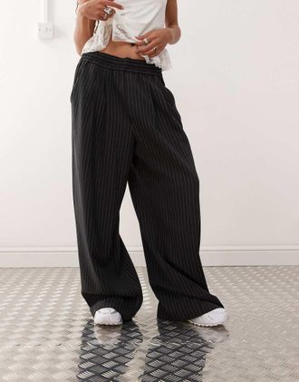 Collusion Pantalon ray&eacute; d&eacute;contract&eacute; &agrave; enfiler - Gris