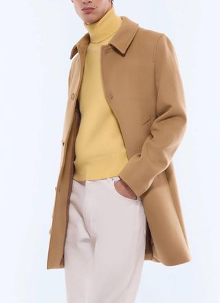 Fursac Manteau &agrave; col officier en drap de laine - Taille XL - Homme
