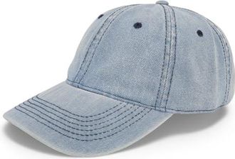 styleBREAKER Casquette Baseball Unisexe en Denim avec Boucle Réglable, Visier Courbée et Aérations, Casquette en Coton Respirant pour Hommes et Femmes, Couleur:Ble