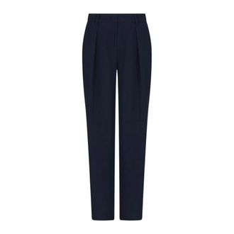 A|X Armani Exchange Blaue Hochtaillierte Plissee-Hose - - Trousers - Damen - Blau - L