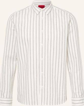 HUGO BOSS Hugo Flanellhemd Emero Straight Fit weiss