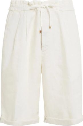 Brunello Cucinelli Homme, Shorts, Beige, Taille: L Bermuda en gabardine