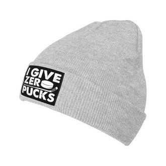 Generic Bonnet Tricot&eacute; Hockey Dr&ocirc;le, Je Donne Z&eacute;ro Aux Palets Classique Casquette De Cr&acirc;ne &Agrave; Revers Thermique Bonnet Thermo pour Shopping Temps Froid Sport