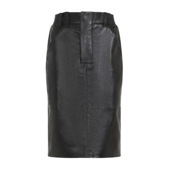 Saint Laurent Lammleder-Midirock - - Skirts - Damen - Schwarzk - S