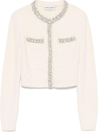 Self Portrait Cardigan en maille douce crème Rs25130cc