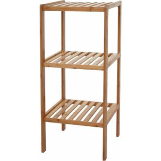 Hhg jamais utilis&eacute;] &Eacute;tag&egrave;re de salle de bains 550, Armoire, Bambou, 80x34x33cm