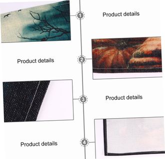 Cabilock Halloween Tischset aus Baumwoll Leinen Hitzebeständig mit Kürbis und Katzenmotiv Rechteckig Waschbar Dekorativ für Esszimmer und Küchentisch als Platz