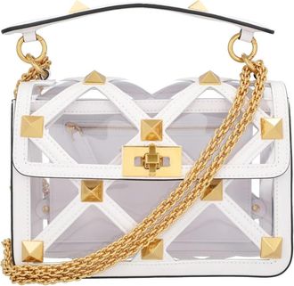 Valentino Garavani Hobo Bags - Roman Stud Bag Transparent - Gr. unisize - in Wei&szlig; - f&uuml;r Damen