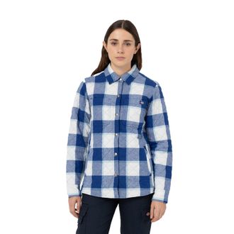 Dickies Damen No Values Found Arbeits-T-Shirt, Surf Blue Campside Plaid, S
