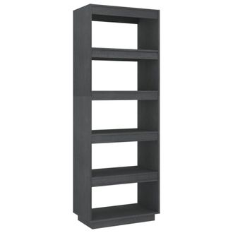 Generic Massivholz Kiefer B&uuml;cherregal, Regal, Standregal, Aktenregal, B&uuml;roregal, Raumtrenner Aufbewahrung f&uuml;r Wohnzimmer(Nat&uuml;rlich 40x35x71cm) (Grau 33)