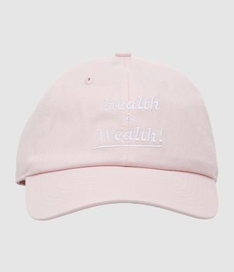 Sporty & Rich Casquette Health Is Wealth Clear Pink