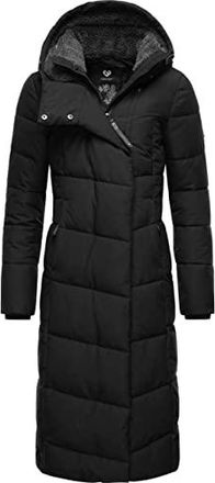 Ragwear Pavla Long Manteau matelassé chaud dhiver à capuche pour femme XS-XXL, Noir, M