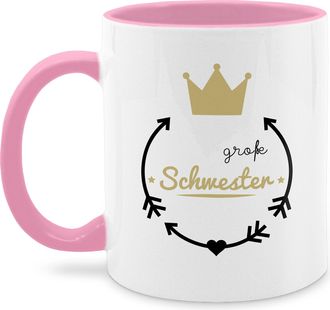 Shirtracer Tasse Tassen 325ml - Große Schwester - 325 ml - Rosa - beste schwestern sister grosse sis big geschenk für geschenke größe best fuer großer verkünden 
