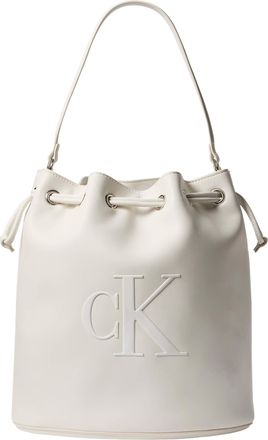Calvin Klein Damen Bold Ck Large Bucket Bag Lv04f3232g Beuteltasche, White (White Alyssum)