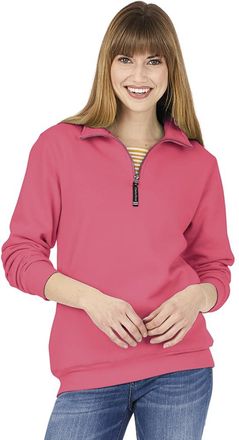 Charles River Apparel Unisex-Erwachsene Crosswind Viertelrei&szlig;verschluss Sweatshirt, Pink, Medium