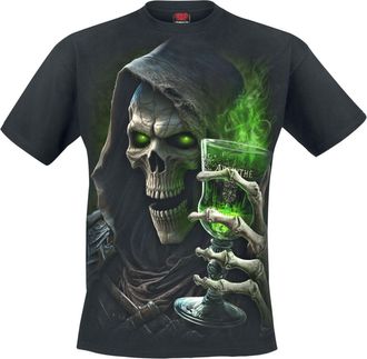 Spiral The Green Fairy Männer T-Shirt schwarz 4XL 100% Baumwolle Basics, Horror, Rockwear, Totenköpfe