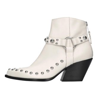 Elena Iachi Texas Wildleder-Stiefeletten mit Nieten - - Shoes - Damen - Wei&szlig; - 36 EU