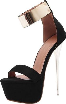 IFUNDOM Sandales &agrave; Talon Aiguille Noires pour Femmes Design Cr&eacute;atif Plateforme Imperm&eacute;able L&eacute;g&egrave;res et Respirantes pour &Eacute;l&eacute;gantes et Faciles &agrave; Enfiler