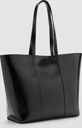 Mango Grand sac cabas noir - Femme - Taille unique - MANGO