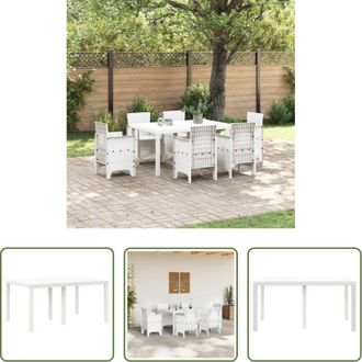 vidaXL Table ext&eacute;rieure - Table de Jardin Blanc 150 x 100 x 73 cm polyrotin