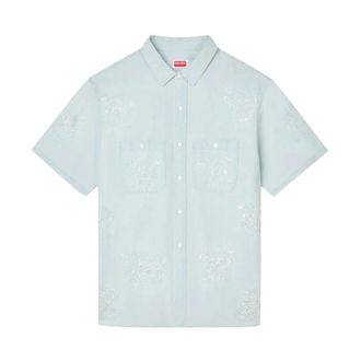 Kenzo Short Sleeve Chemises - Homme - Chemises - Bleu - Taille: L