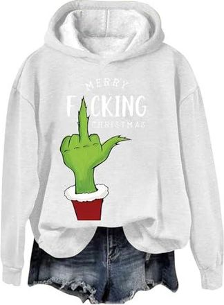 Generic Le Grinch Sweat A Capuche Femme Pulls 2025 Vetement V&ecirc;tements Pull Christmas Pilou Hiver Deguisement Sweatshirts Chaud Adulte The Polaire Pyjama Costu
