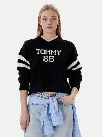 Tommy Jeans Pullover 85 Varsity DW0DW22033 Schwarz Regular Fit