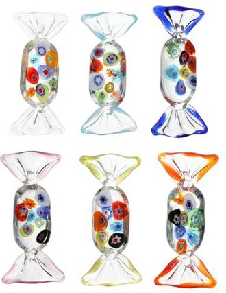 IFUNDOM Lot De 6 Ornements De Bonbons en Verre Color&eacute;s D&eacute;coration Artistique en Verre pour Maison Bureau Salon Et Cadeau Unique