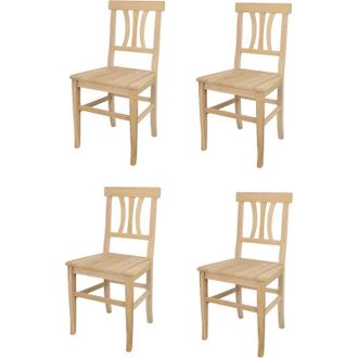 Tommychairs Tommychairs - Set 4 chaises venezia pour cuisine, bar et salle &agrave; manger, robuste structure en bois de h&ecirc;tre poli, non trait&eacute;, 100% naturel et assise