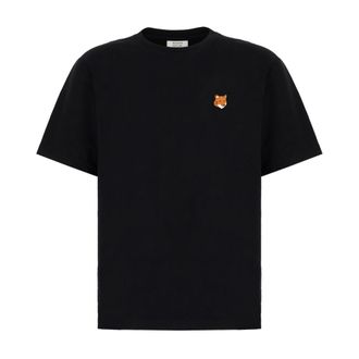 Maison Kitsun&eacute; Fox Head Regular T-shirt - - Tops - Herren - Schwarzk - M