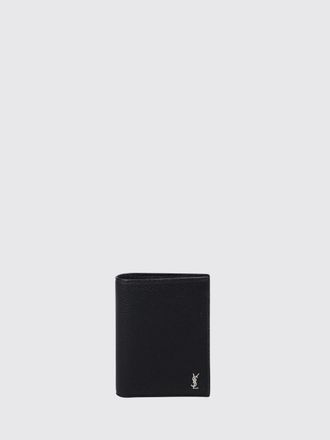 Saint Laurent Portefeuille bifold Cassandre en cuir de veau avec logo YSL