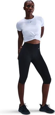 Nike Nike Damen Df One Hr Capri Wt Leggings, Black/White, L