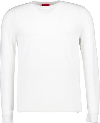 HUGO BOSS Herren Pullover wei&szlig; unifarben