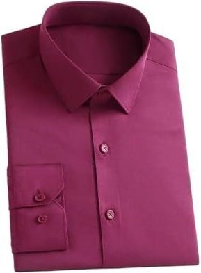 Generic Chemises fines et &eacute;lastiques &agrave; manches longues pour homme, coupe ajust&eacute;e, haut de bureau souple, 7668-22, 3XL