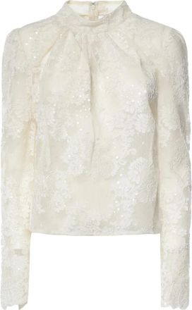 Self Portrait Bluse mit hohem Kragen - - Blouses & Shirts - Damen - Wei&szlig; - M