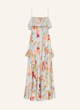 Zimmermann Seidenkleid Roselight Mit Volants blau