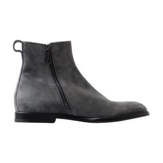 Dolce & Gabbana Graue Leder Chelsea Rei&szlig;verschlussstiefel - - Shoes - Herren - Grau - 39 EU