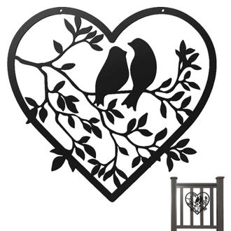 Generic Vogel-Wanddekoration - Baum Ast-Silhouette aus Metall, moderne Vogel-Wandkunst für Wohnzimmer und Garten | Robuste Vogel-Metall-Wandkunst, dekorative 