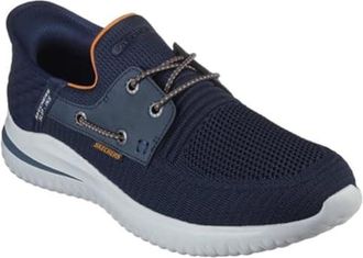 Skechers Delson 3.0-Roth 210606 Chaussures &agrave; Lacets &eacute;lastiques, Chaussures Basses &agrave; Enfiler pour Hommes, Bleu Marine, 7.5 Wide